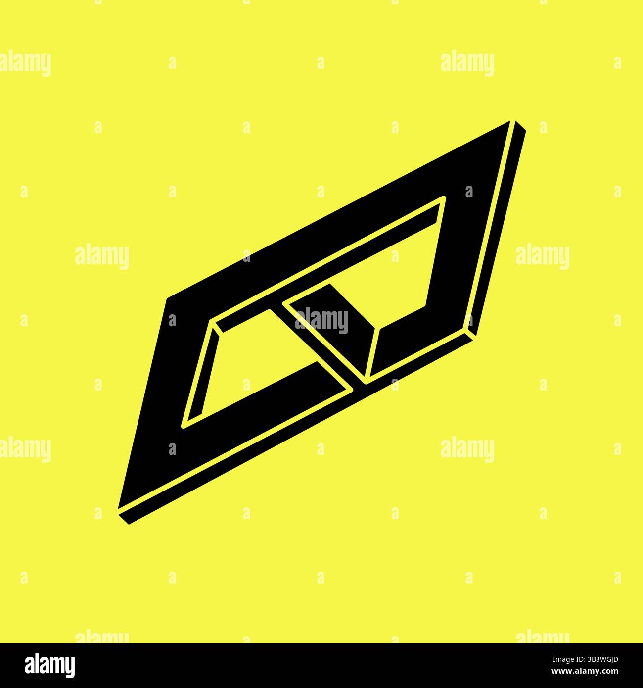 Impossible optical illusion shapes. Optical art object. Escher style. Impossible figure. Line ...