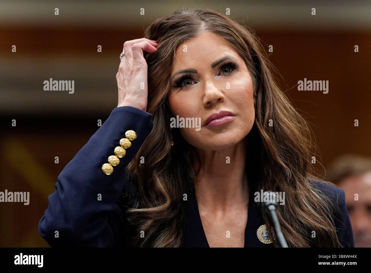 Homeland Security Secretary Kristi Noem arrives for a Senate ...