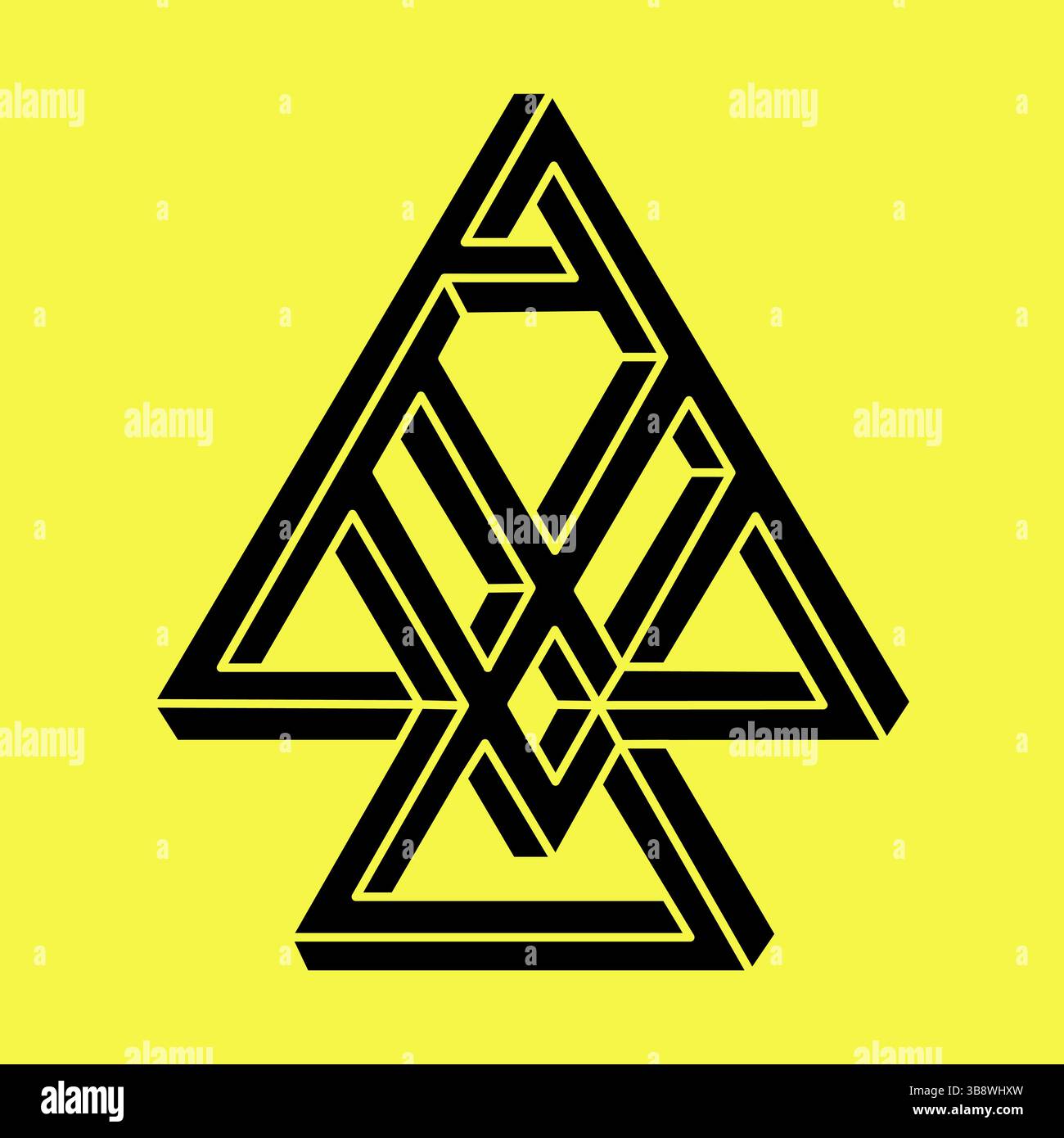 Impossible shapes. Sacred geometry. Optical illusion figure. Abstract eternal geometric object ...