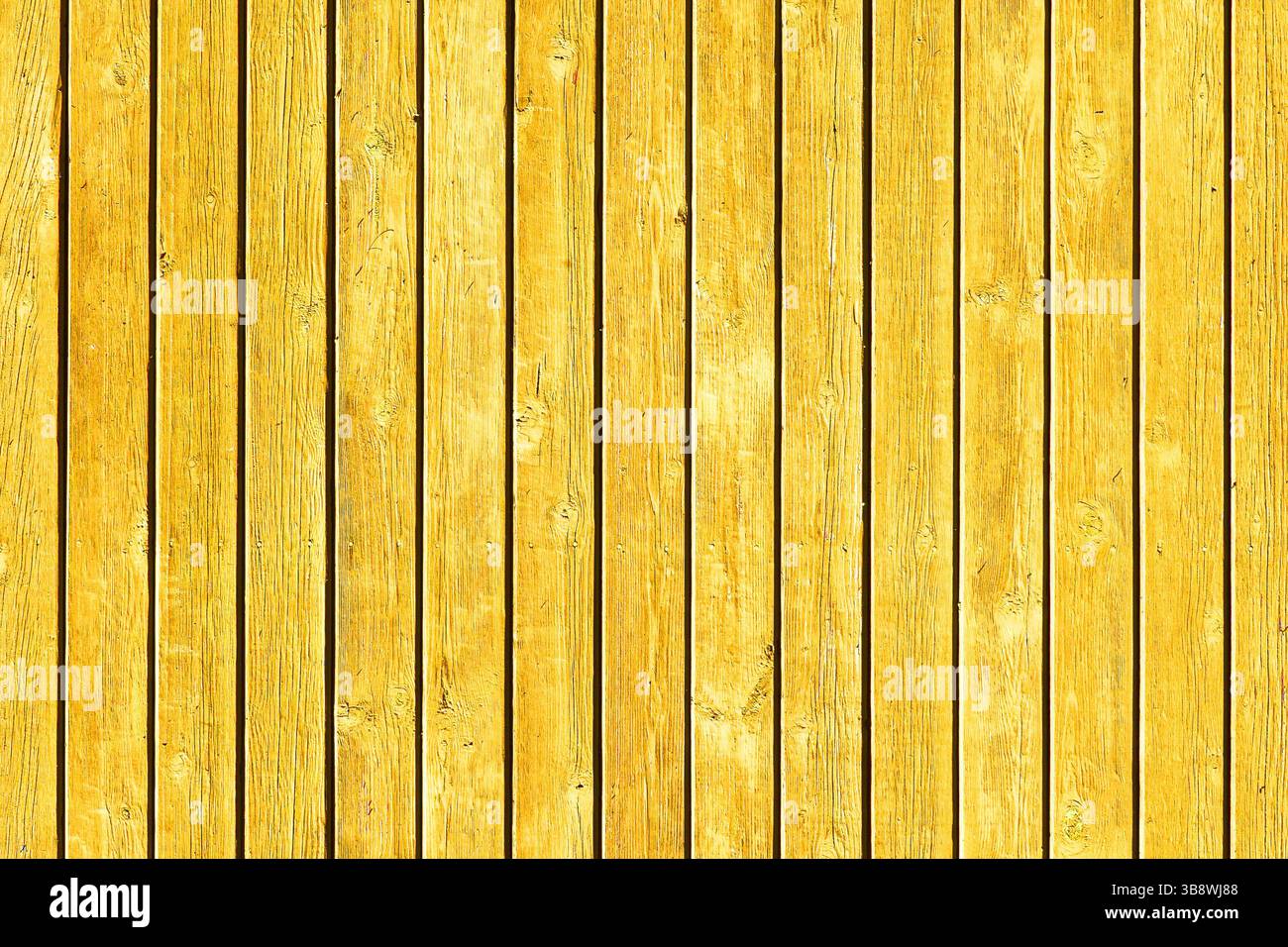 Bright yellow wooden planks background. Vertical lines with rustic ...