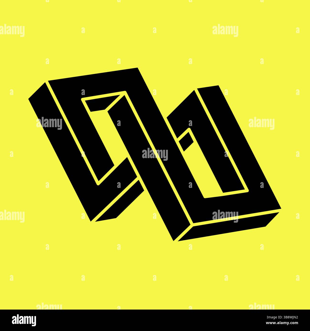 Impossible objects. Escher style. Line geometric shapes. Optical ...