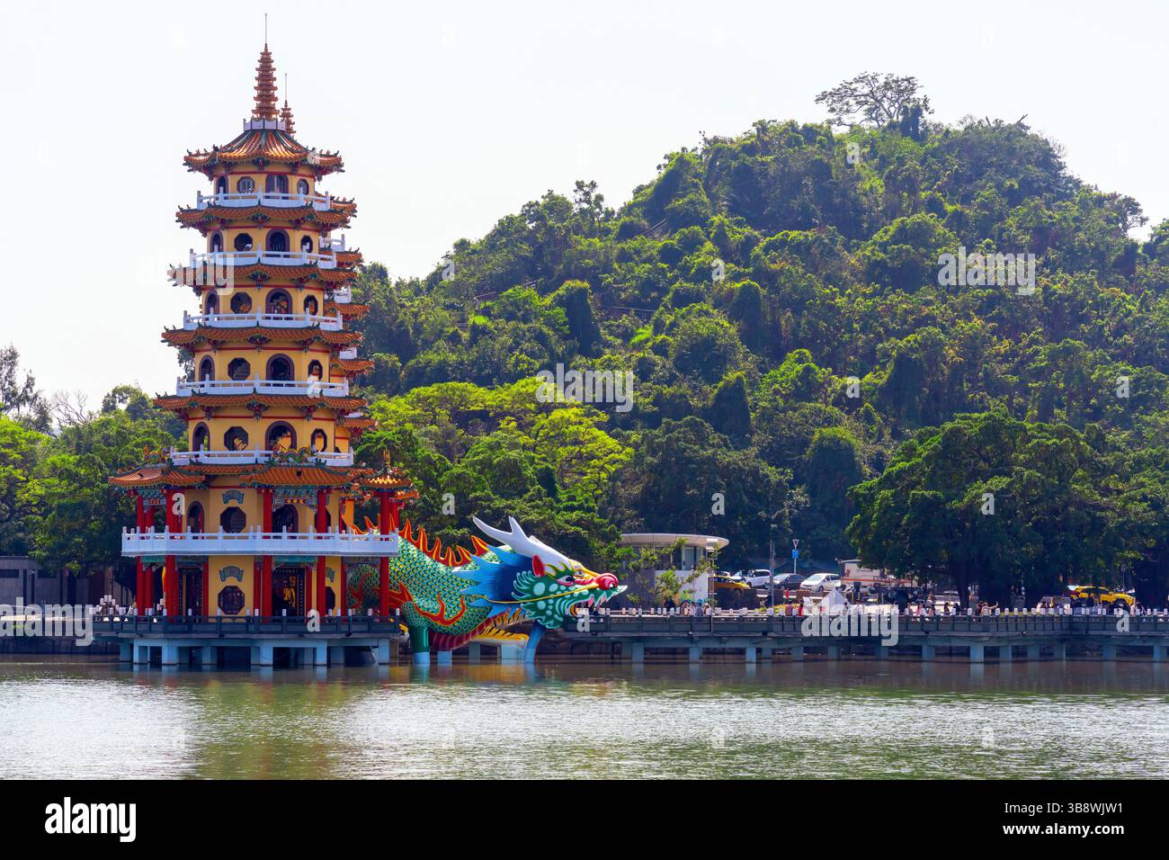 The Dragon tower and Tiger tower. Dragon and Tiger Pagodas is a temple ...