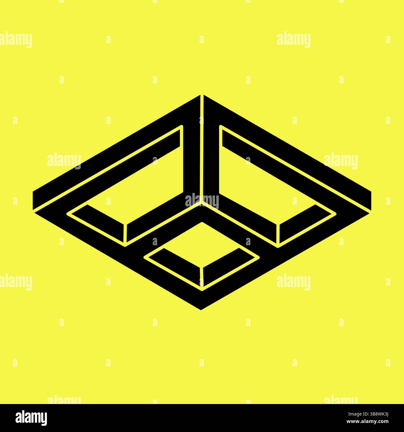 Impossible optical illusion shapes. Escher style. Optical art object. Impossible figure ...