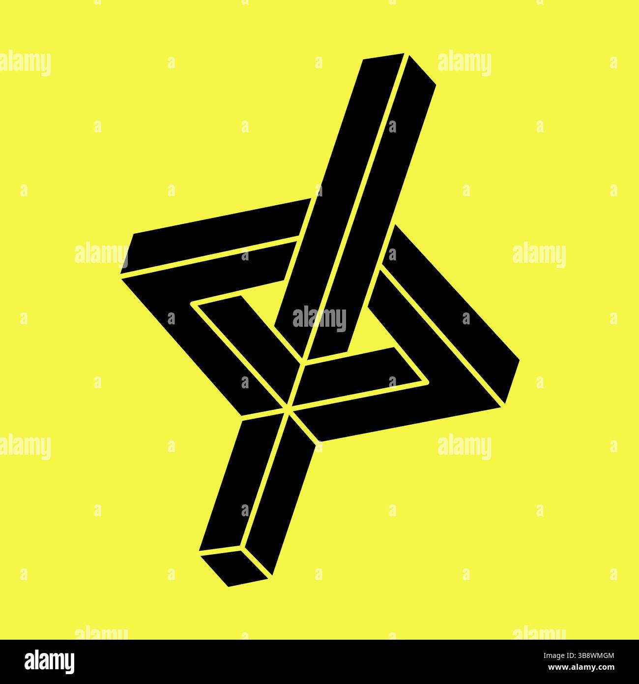 Impossible objects. Line geometric shapes. Escher paradox. Optical ...