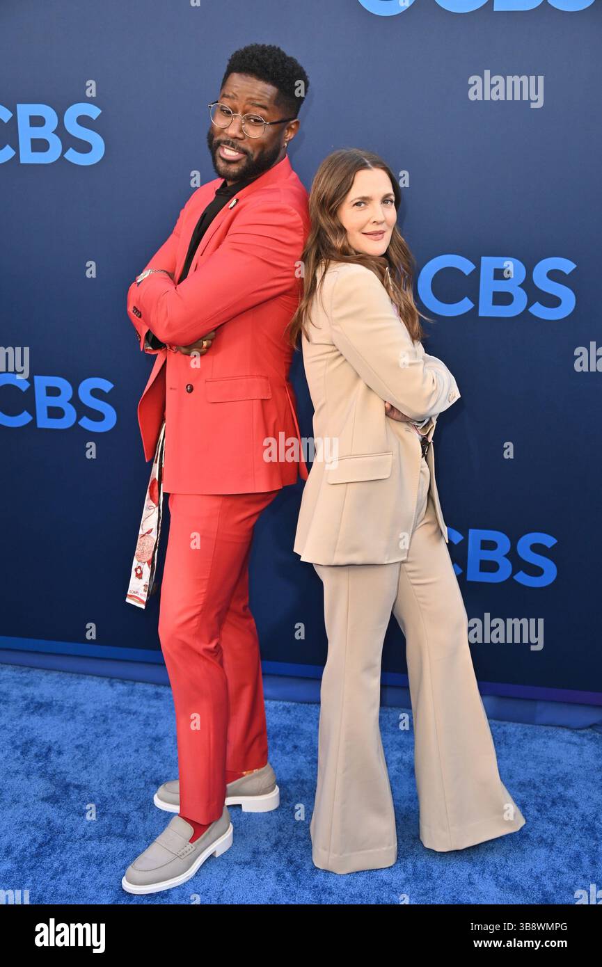 Ca. 07th May, 2025. Nate Burleson, Drew Barrymore at arrivals for CBS ...