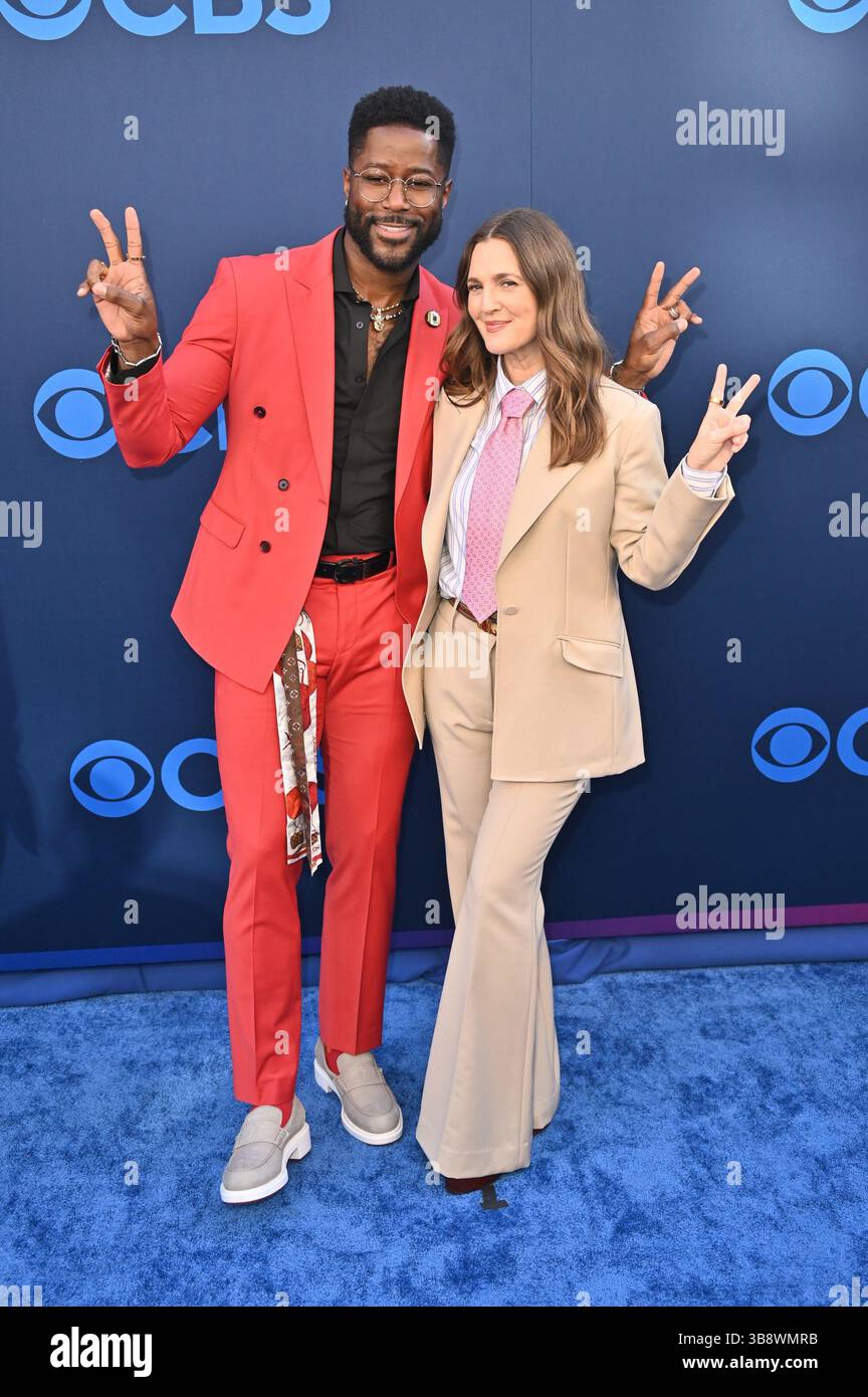 Ca. 07th May, 2025. Nate Burleson, Drew Barrymore at arrivals for CBS ...