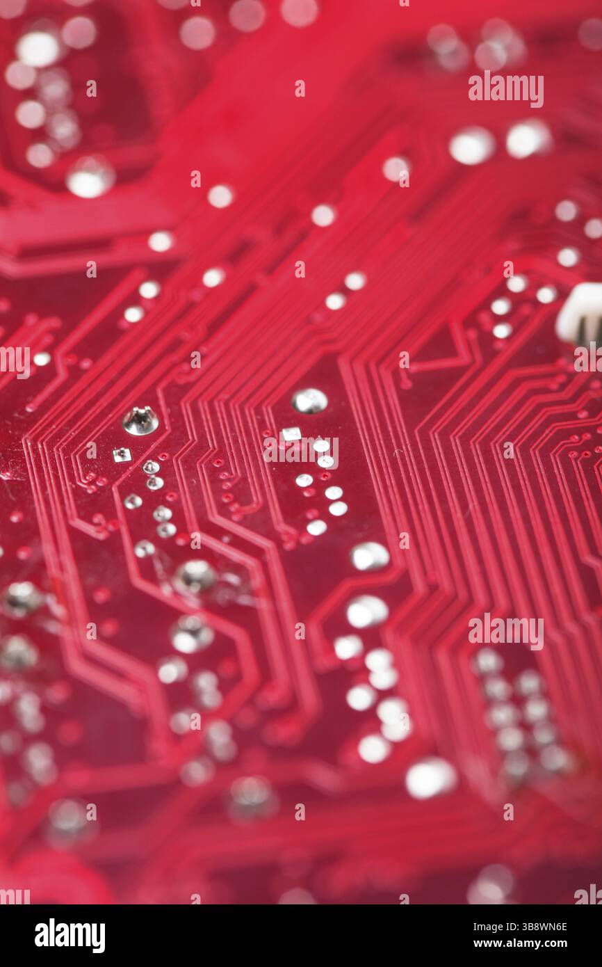 Red microchip close up background for technology design Stock Photo - Alamy