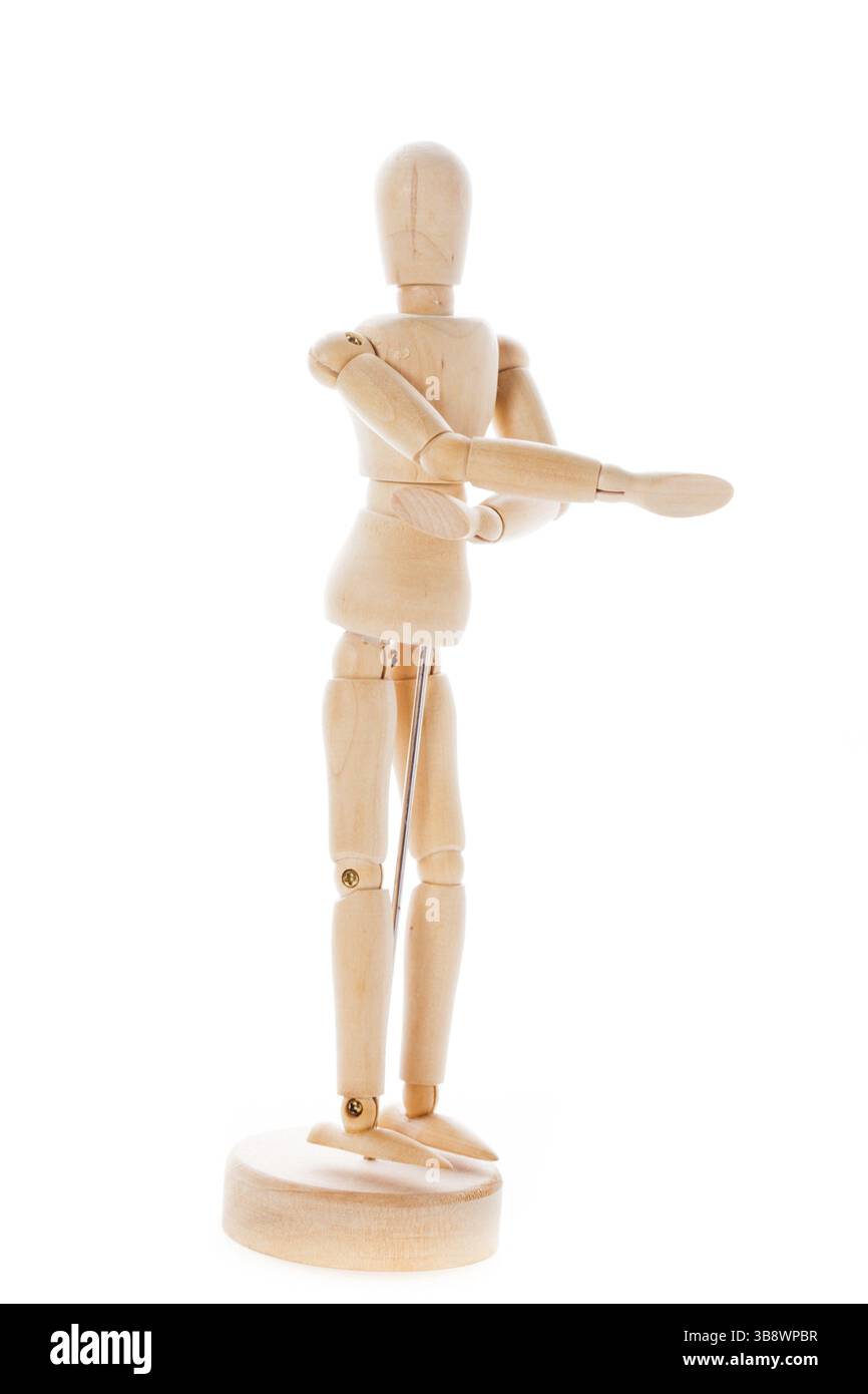 Lointed wooden dummy isolated on white background Stock Photo - Alamy