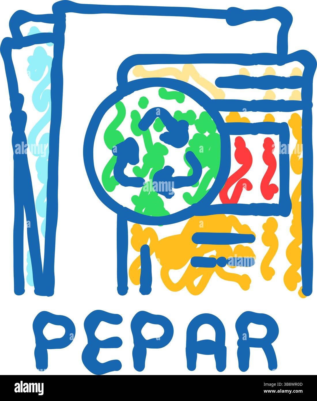 glass recycling waste sorting icon doodle illustration Stock Vector ...