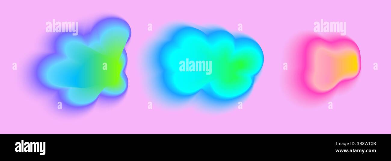Set color neon irregular blob gradient, blend gradation. Abstract ...