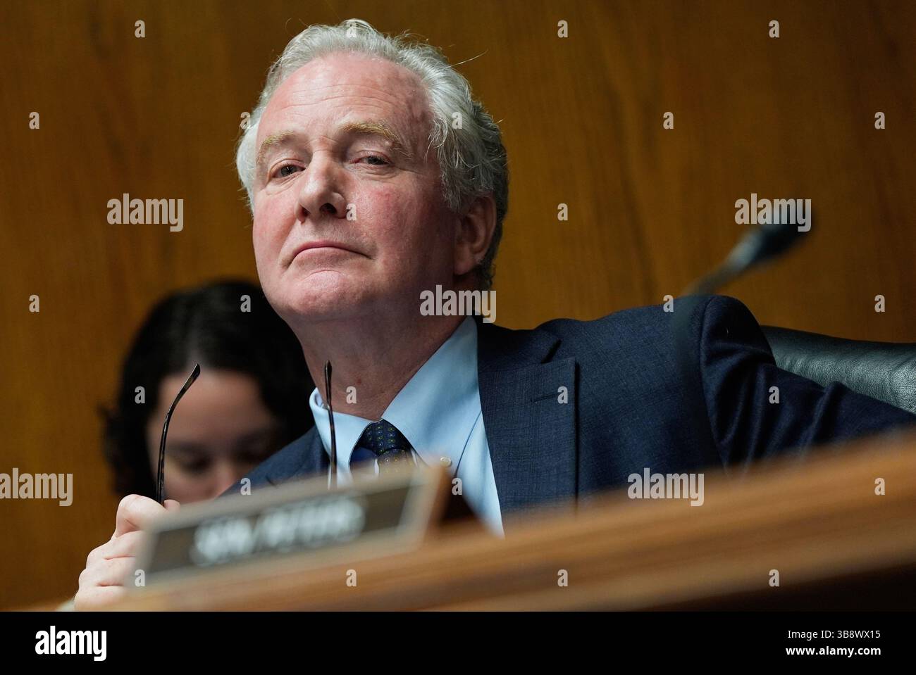 Sen. Chris Van Hollen, D-Md., attends a Senate Appropriations Subcommittee on Homeland Security ...