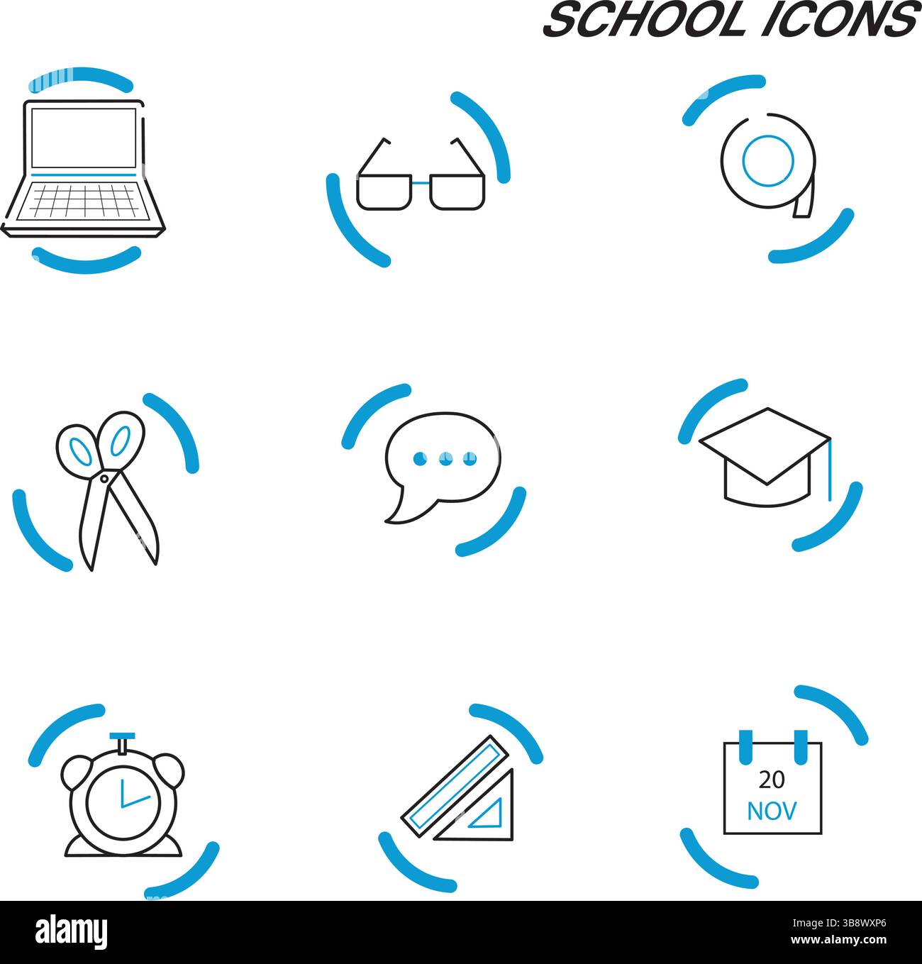 Back to school flat pack. Vector illustration Stock Vector Image & Art ...