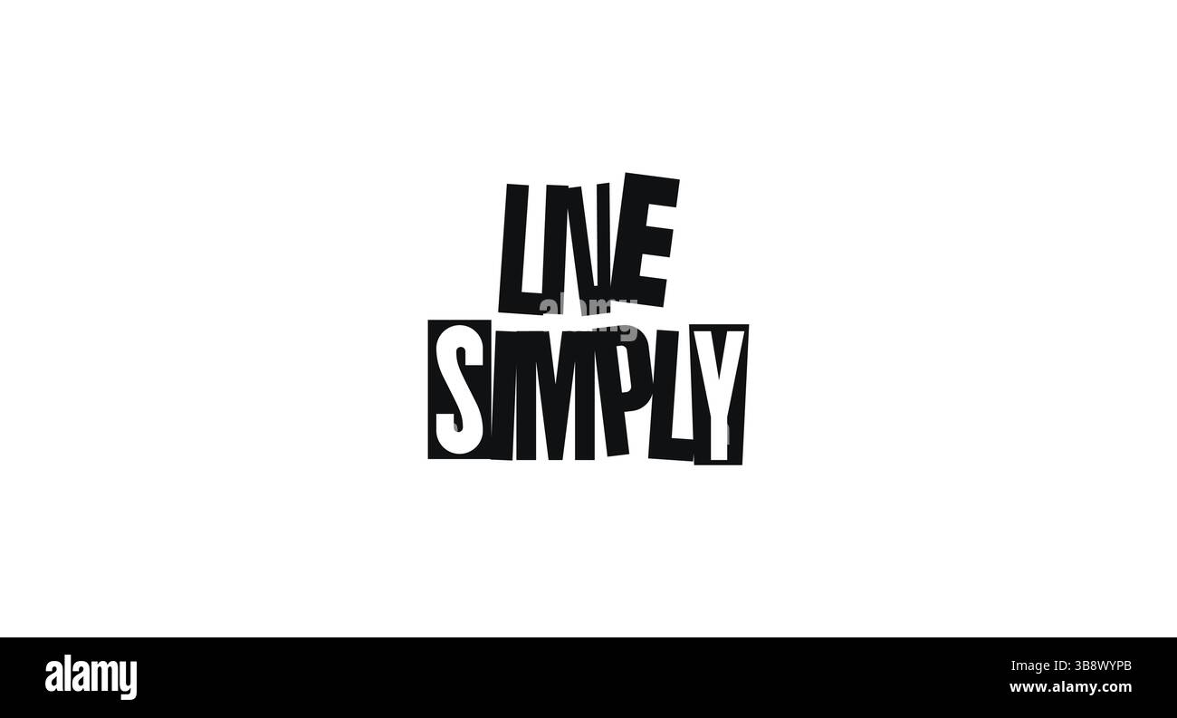 Minimalist Quote Live Simply In Bold Typography Cutout Style. Peaceful ...