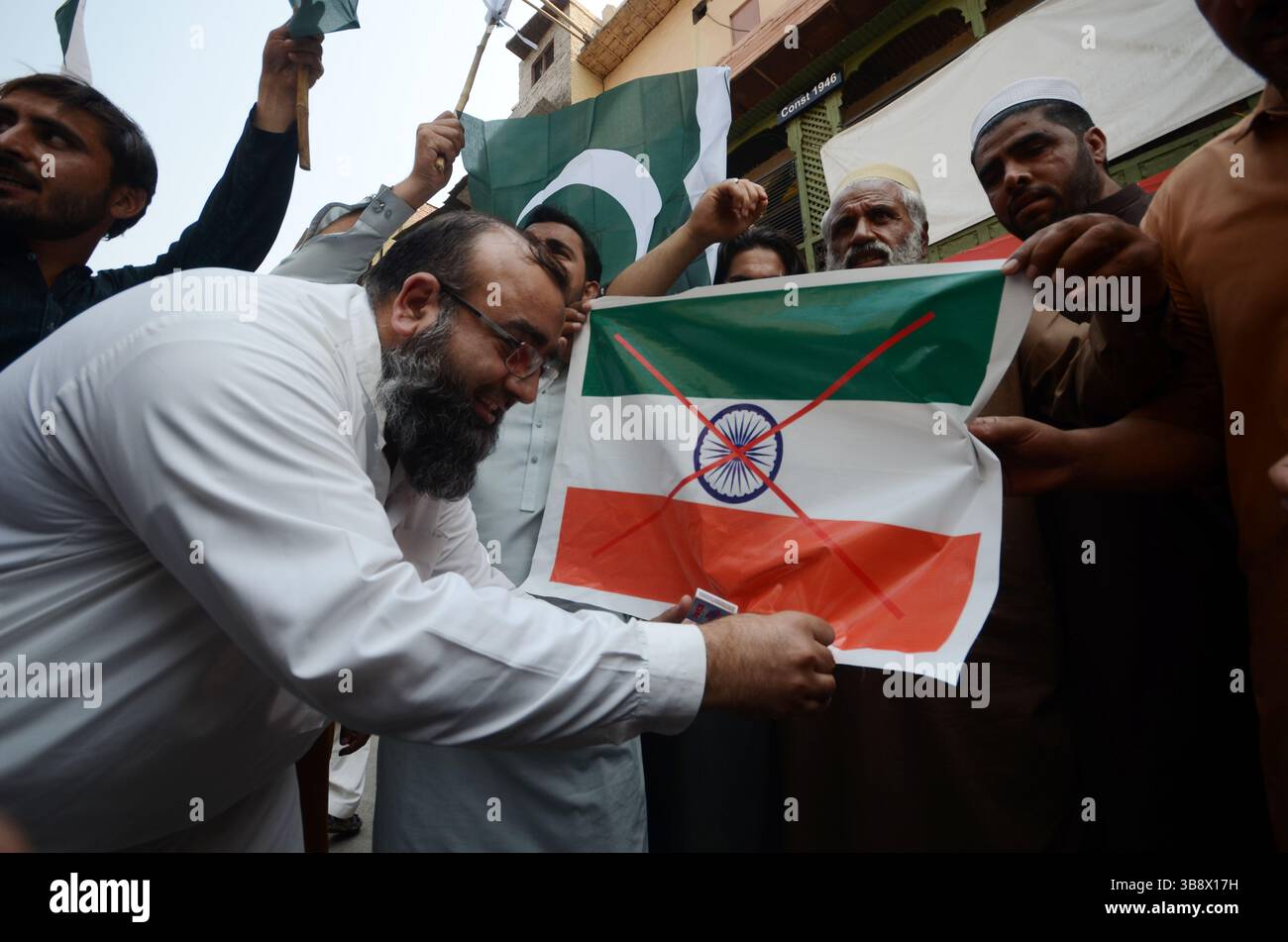 May 7, 2025, Peshawar, Peshawar, Pakistan: PMML party protest following ...