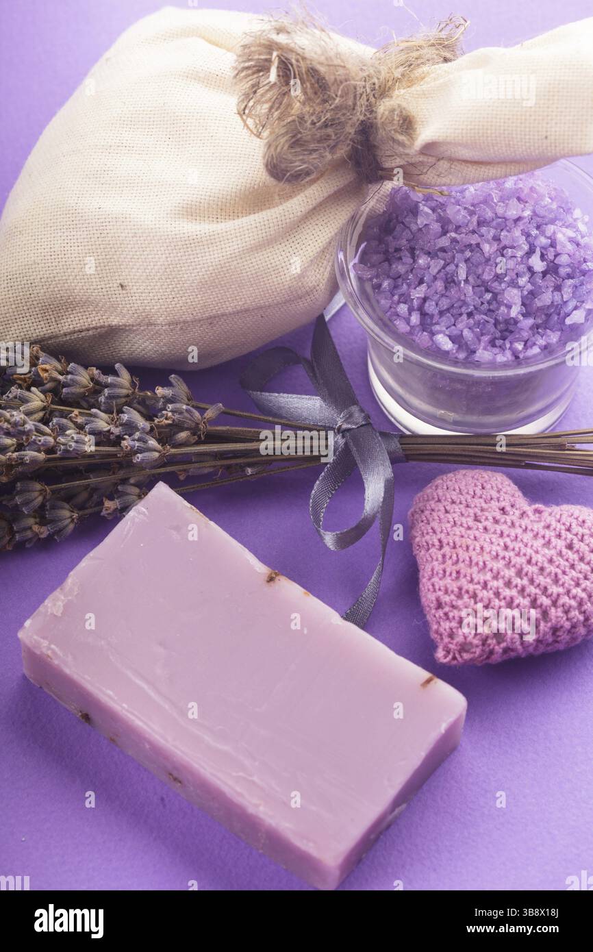 Dried lavender for aromatherpy and spa: soap, sachet, sea salt Stock ...