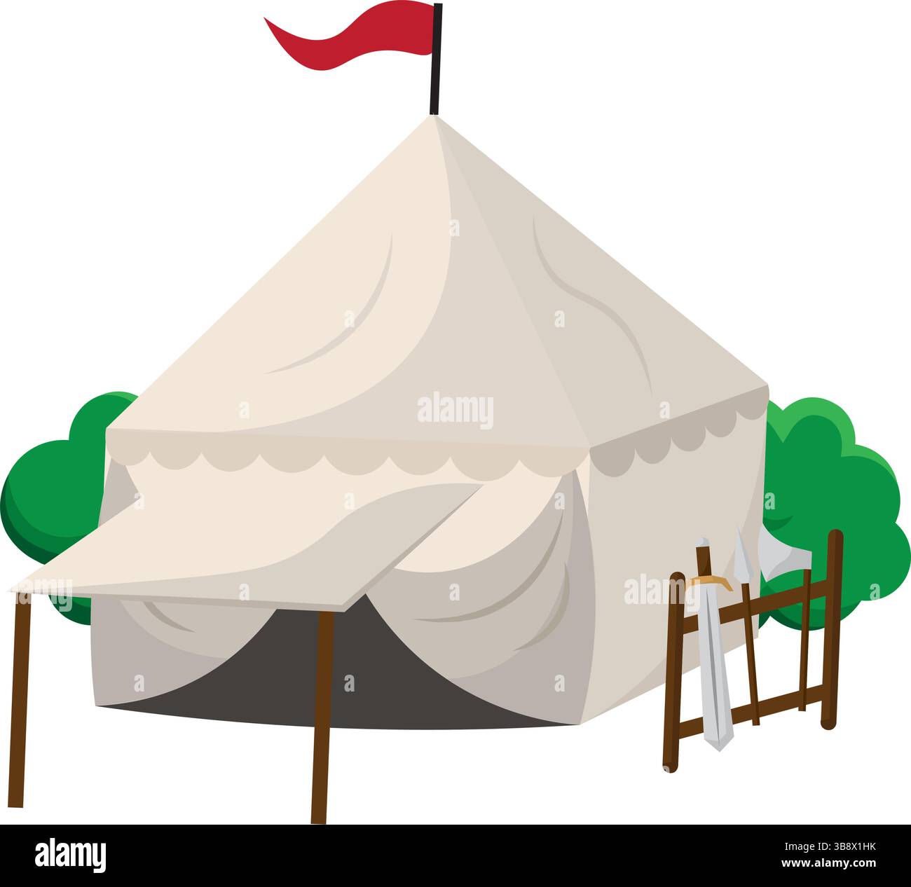 Tent with flag and swords. Vector illustration Stock Vector Image & Art ...