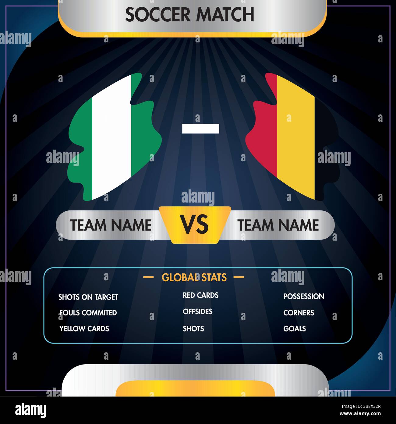 Soccer match versus stats. Vector illustration Stock Vector Image & Art ...