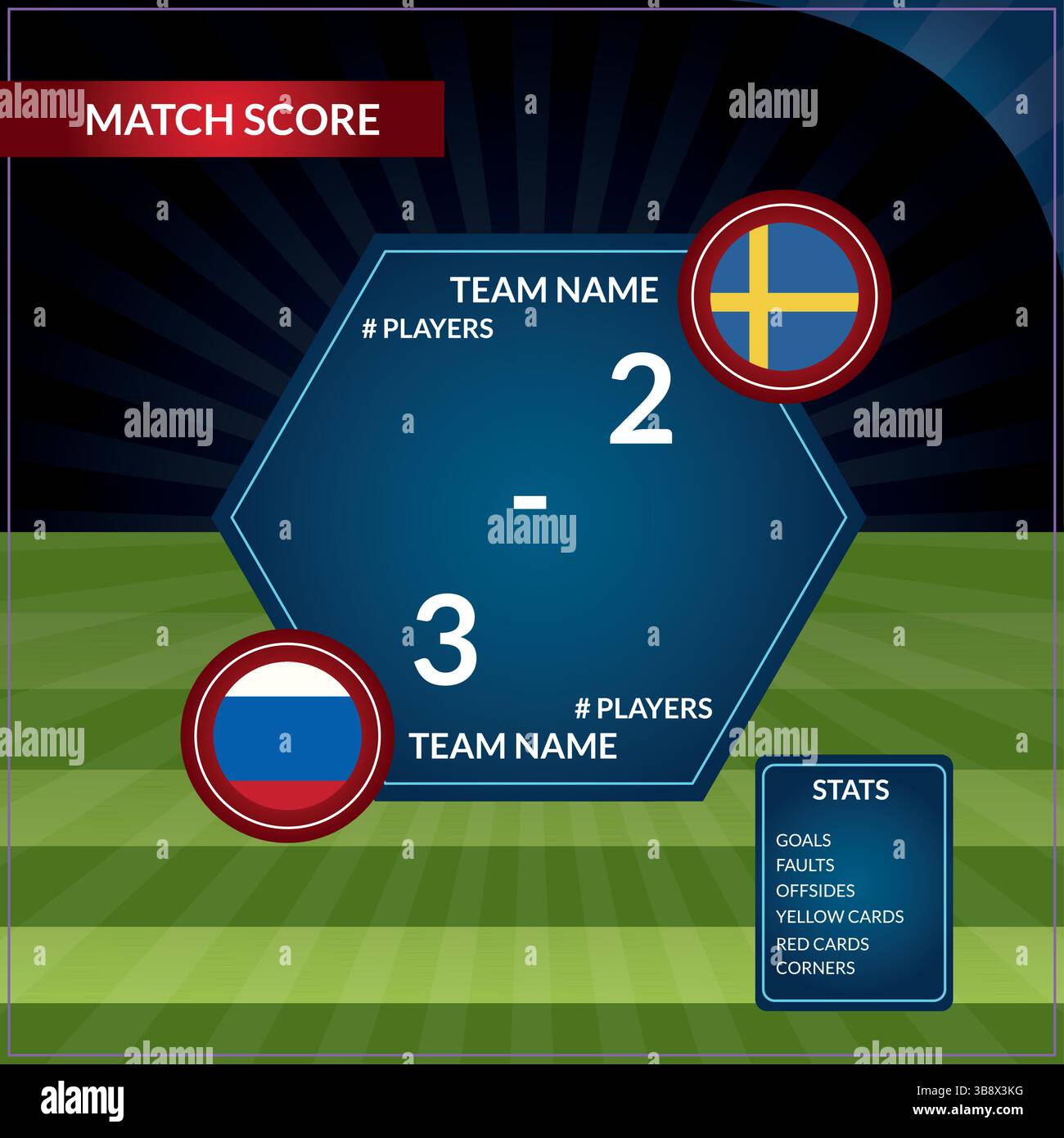 Soccer match final scorecard. Vector illustration Stock Vector Image ...