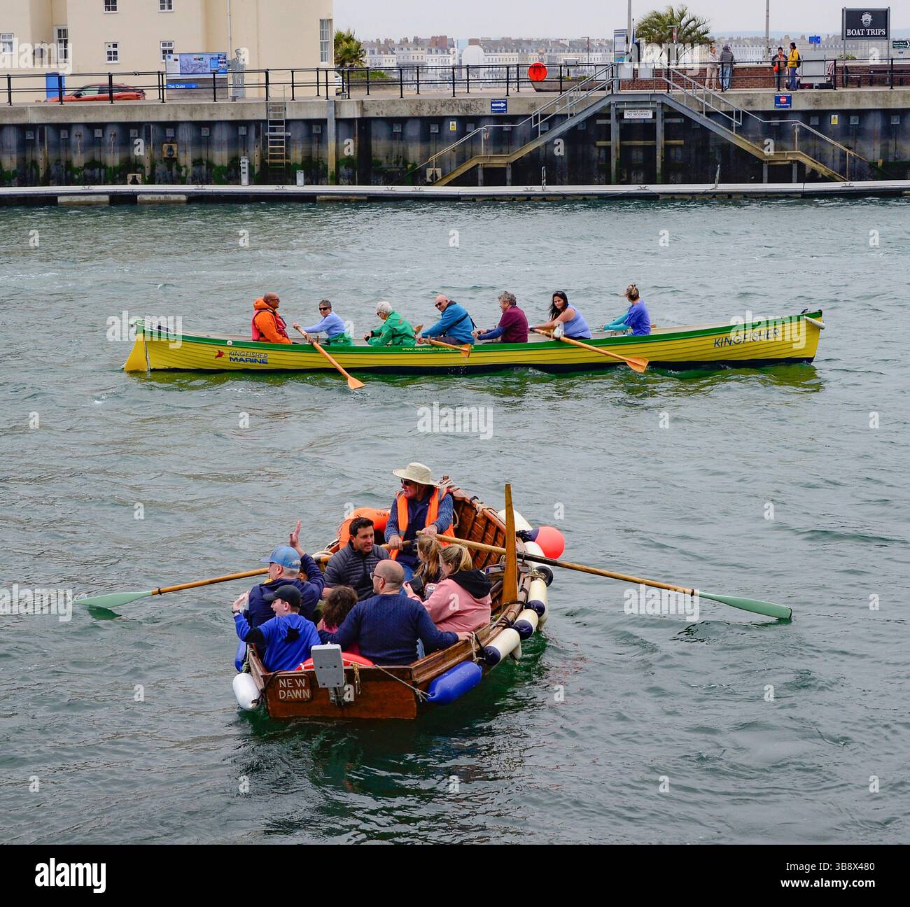 Rowing boat ferry across Weymouth Harbour Stock Photo - Alamy