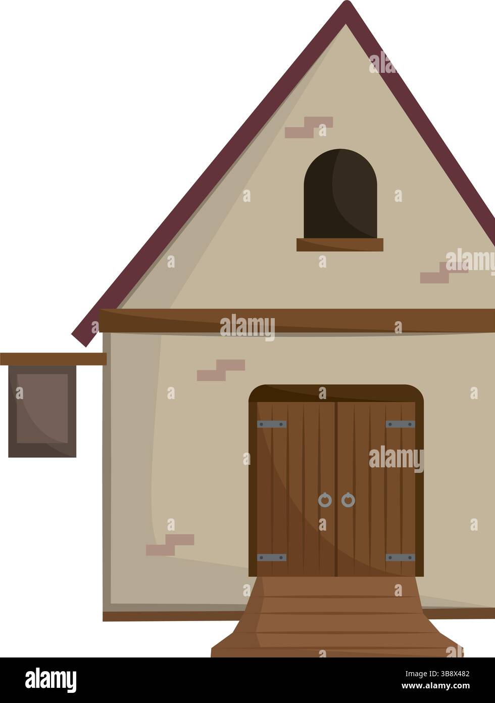 Simple medieval house front. Vector illustration Stock Vector Image ...