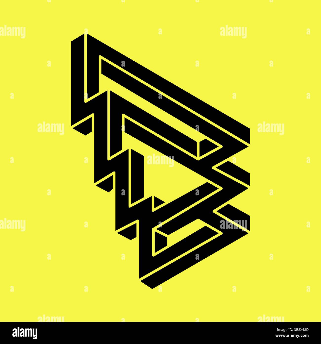 Impossible shapes. Sacred geometry figure. Optical illusion. Abstract eternal geometric object ...