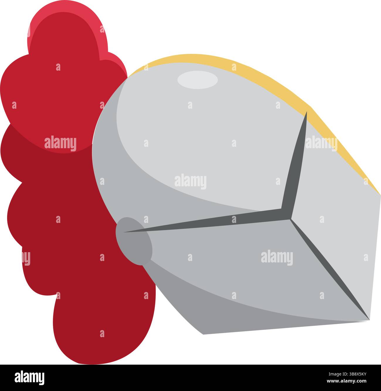 Knight helmet with red plume. Vector illustration Stock Vector Image ...