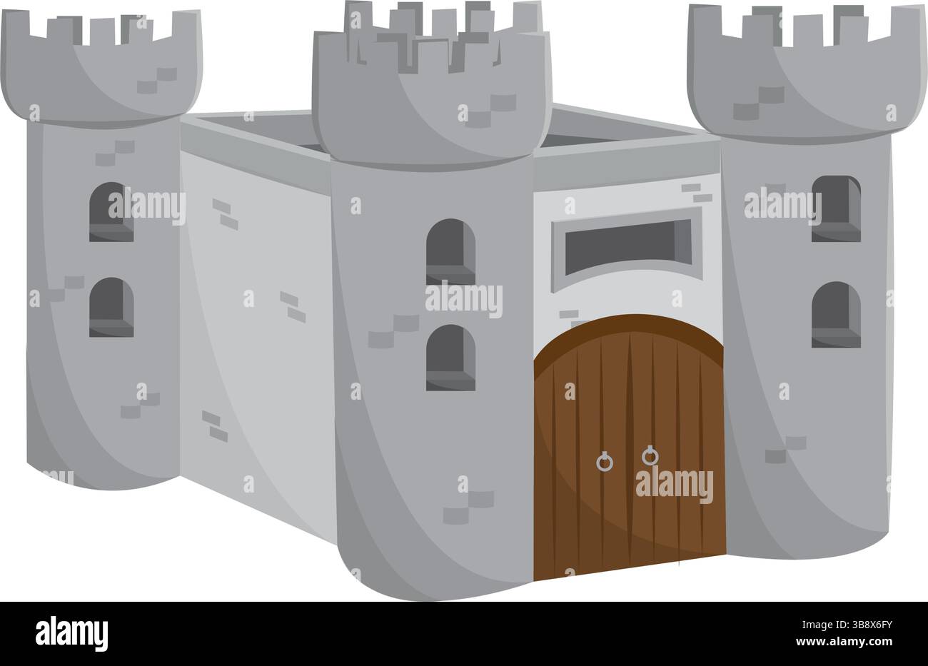 Stone fortress with towers. Vector illustration Stock Vector Image ...