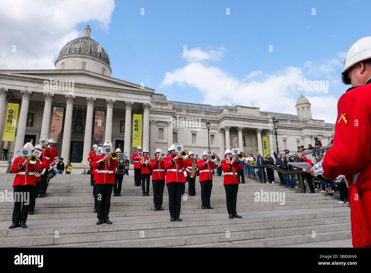 8th May 2025. London, England. The 24th Invicta Rifles Marching Band ...