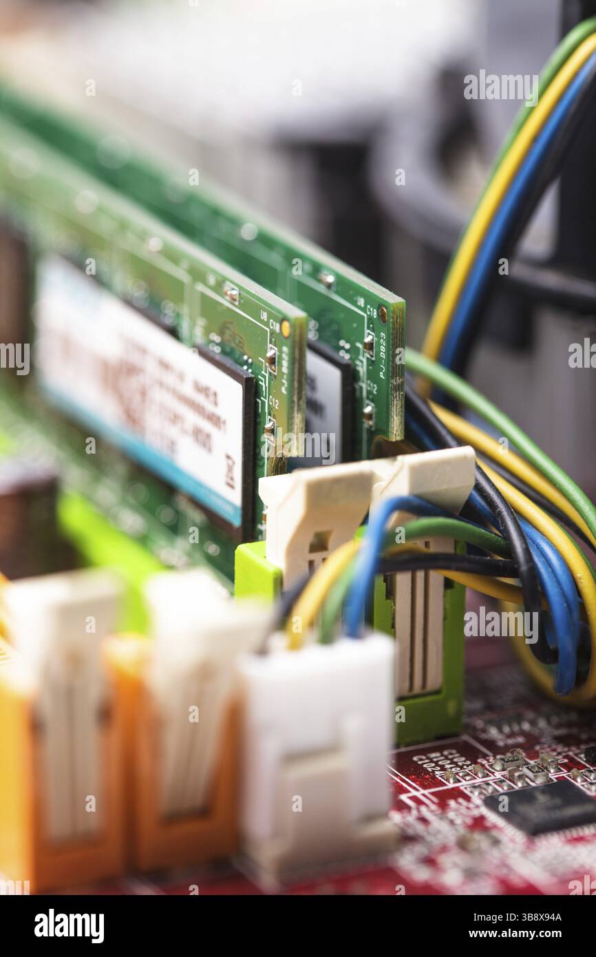 RAM socket closeup on the computer motherboard Stock Photo - Alamy