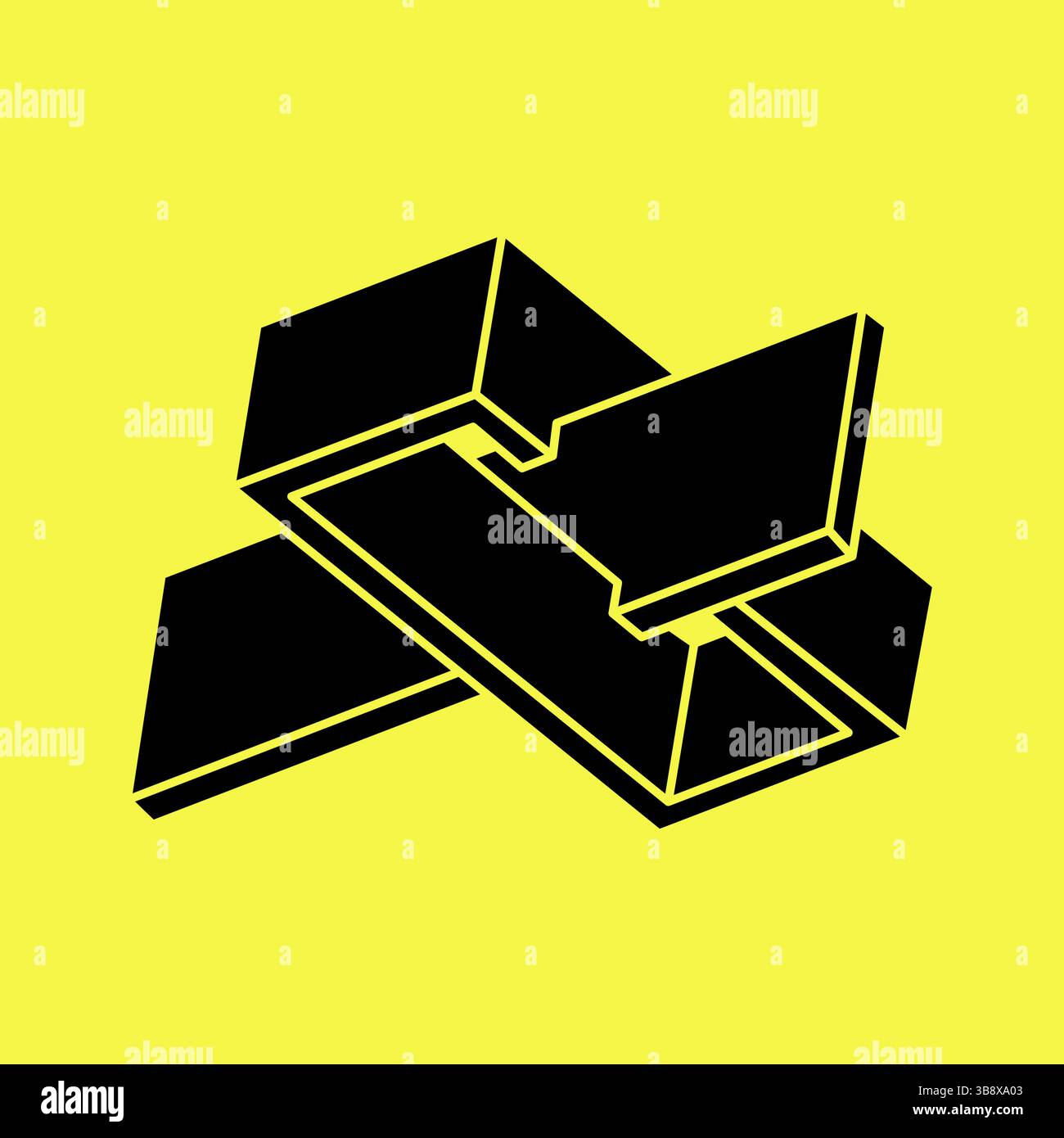 Impossible figure. Geometry. Optical illusion objects. Line design ...