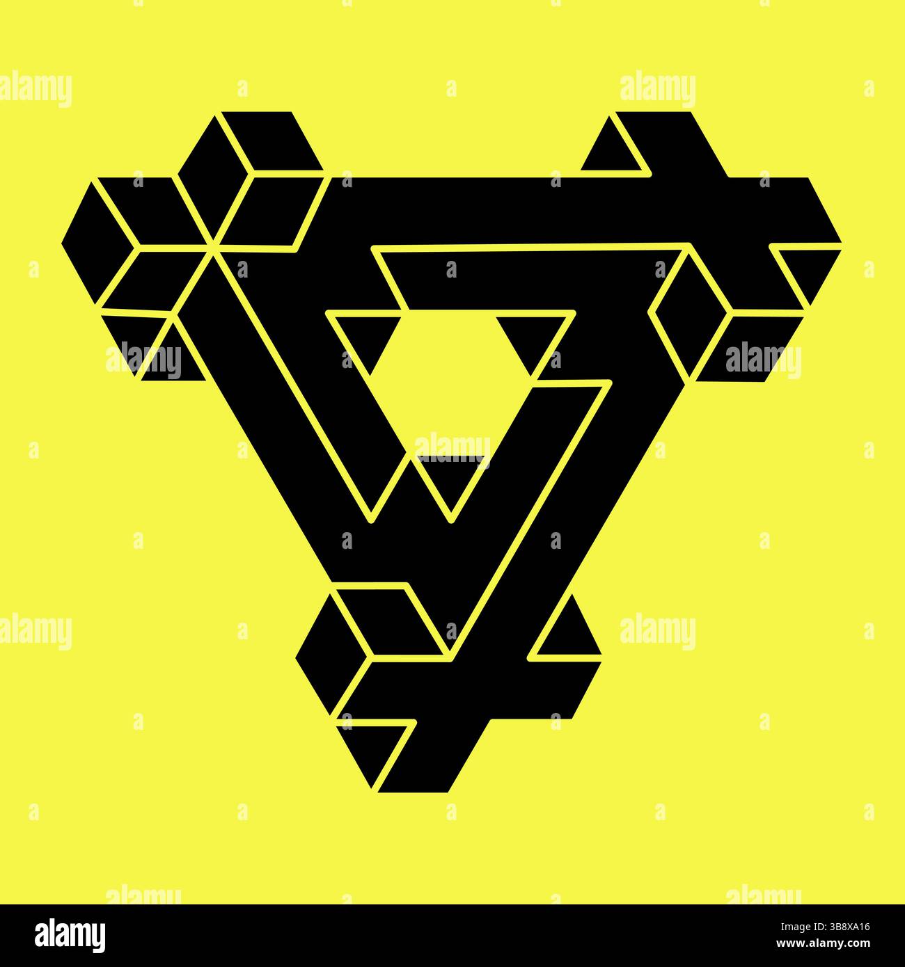 Optical illusion. Abstract eternal geometric objects. Impossible shapes ...