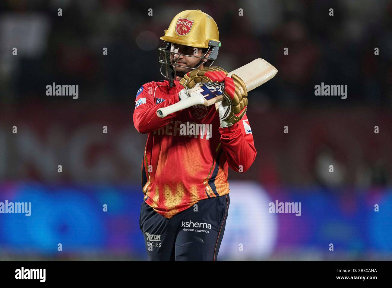 Punjab Kings' Priyansh Arya walks off the field after losing his wicket ...
