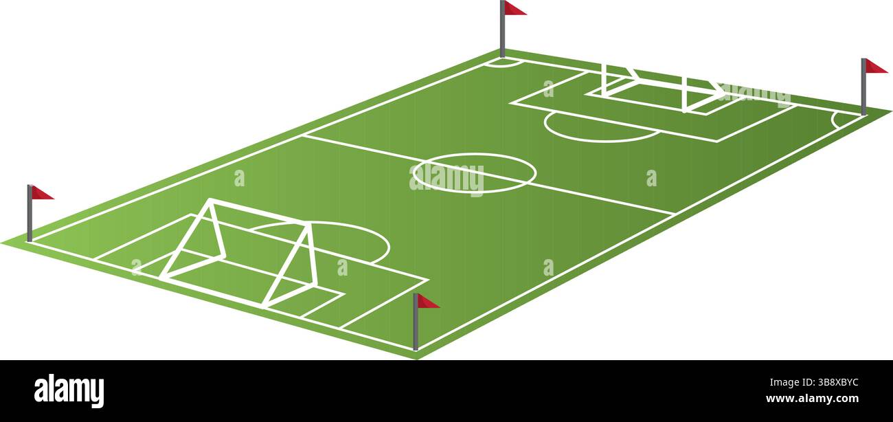 Isometric football pitch view. Vector illustration Stock Vector Image ...
