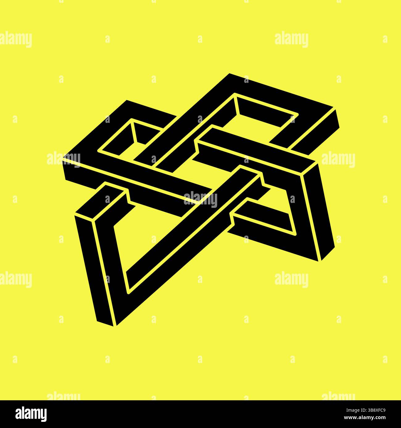 Impossible optical illusion shapes. Optical art object. Sacred geometry. Impossible figures ...