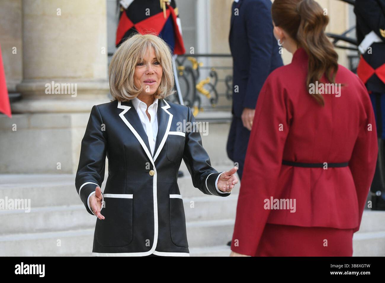 Paris, France. 08th May, 2025. French President Emmanuel Macron and ...