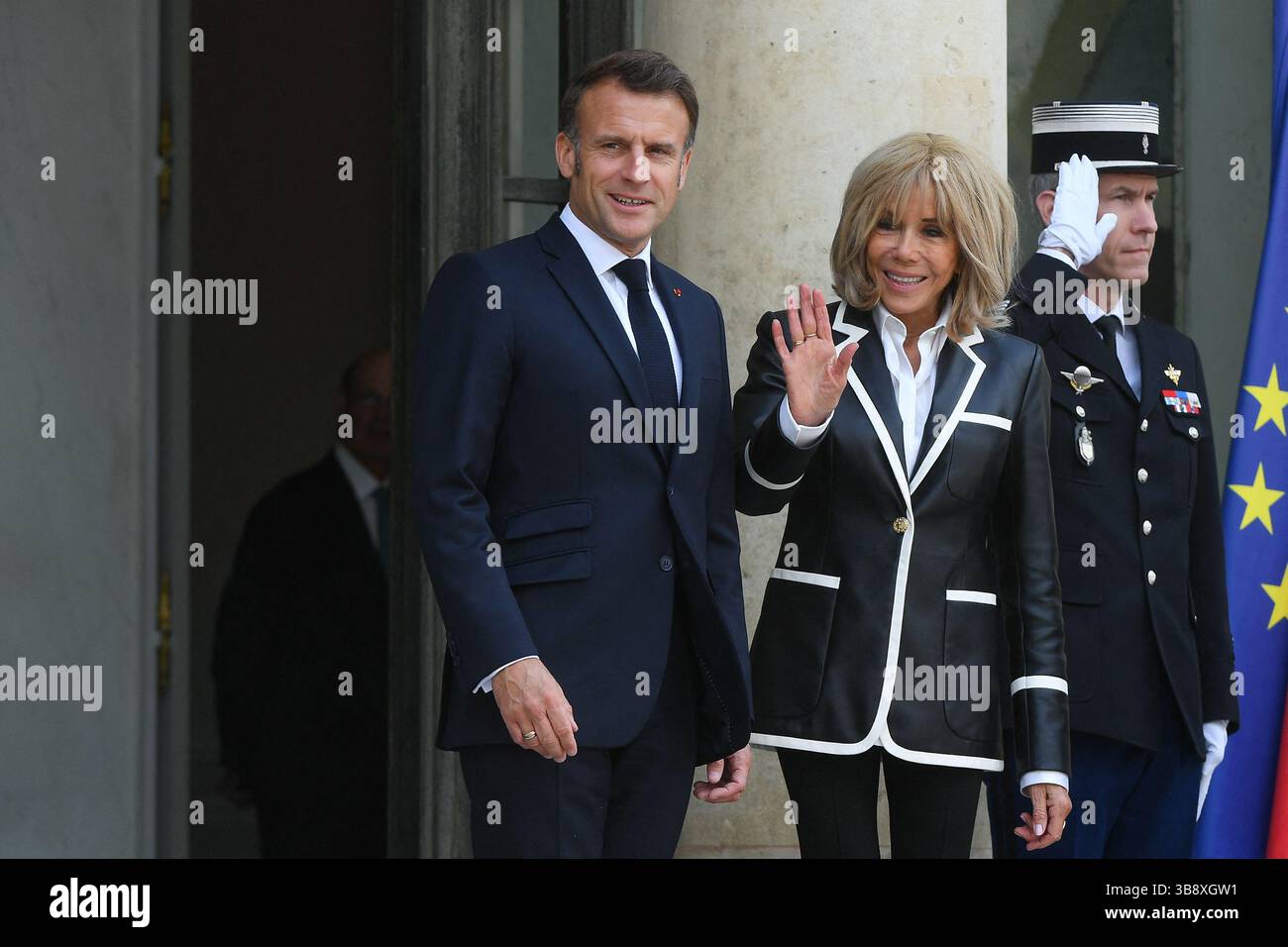 Paris, France. 08th May, 2025. French President Emmanuel Macron and ...