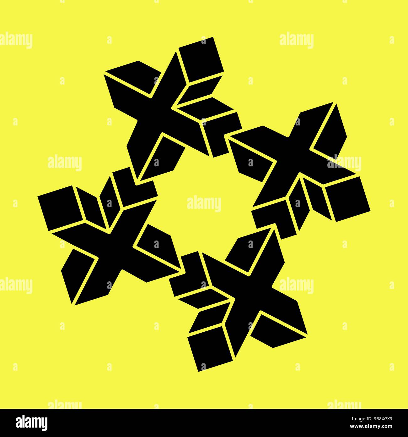 Impossible shapes, optical illusion, vector. Escher paradox. Optical ...