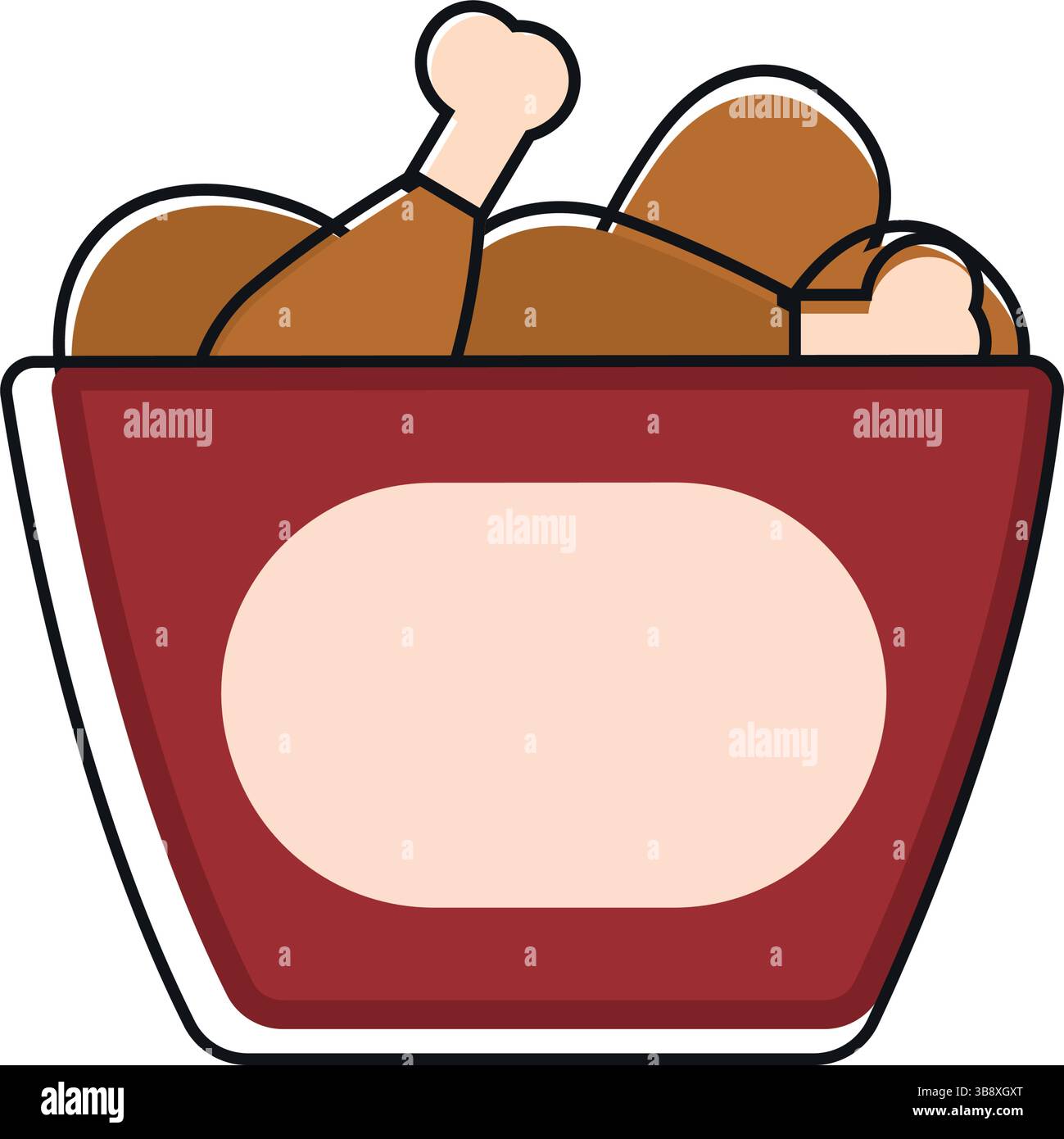 Bucket of fried chicken. Vector illustration Stock Vector Image & Art ...