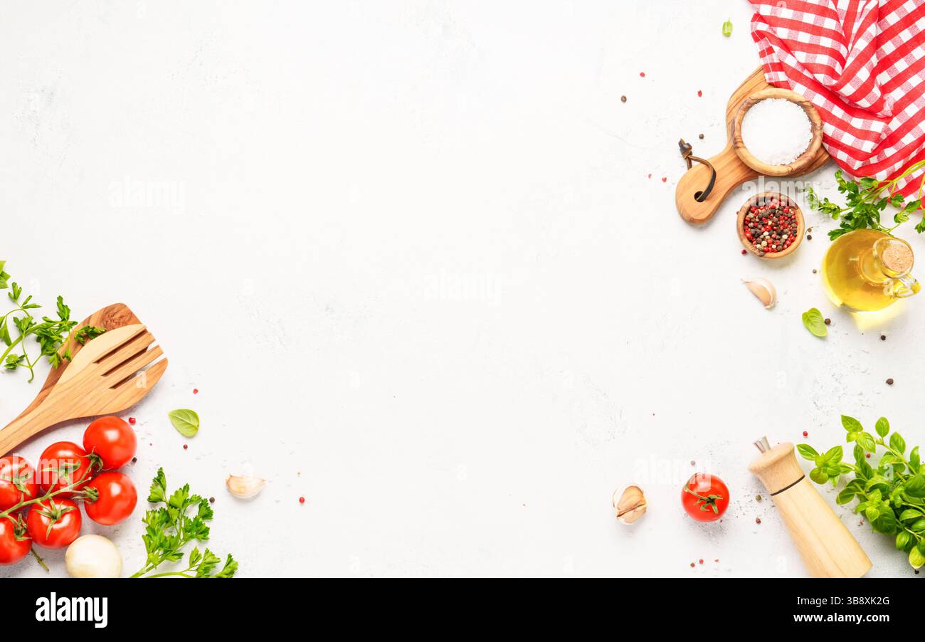Healthy food background on white Stock Photo - Alamy