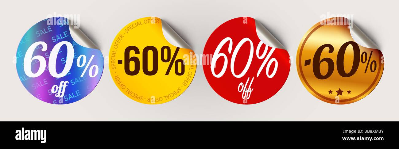 60 percent off label Set. Sale, Special Offer, Flash sale. Shopping ...