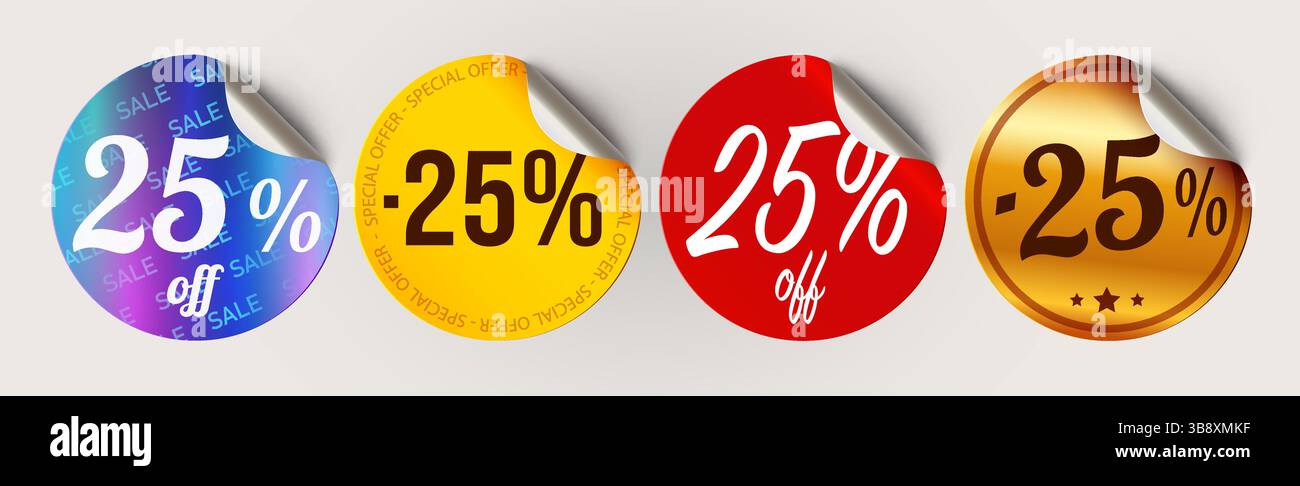 25 percent off label Set. Sale, Special Offer, Flash sale. Shopping ...