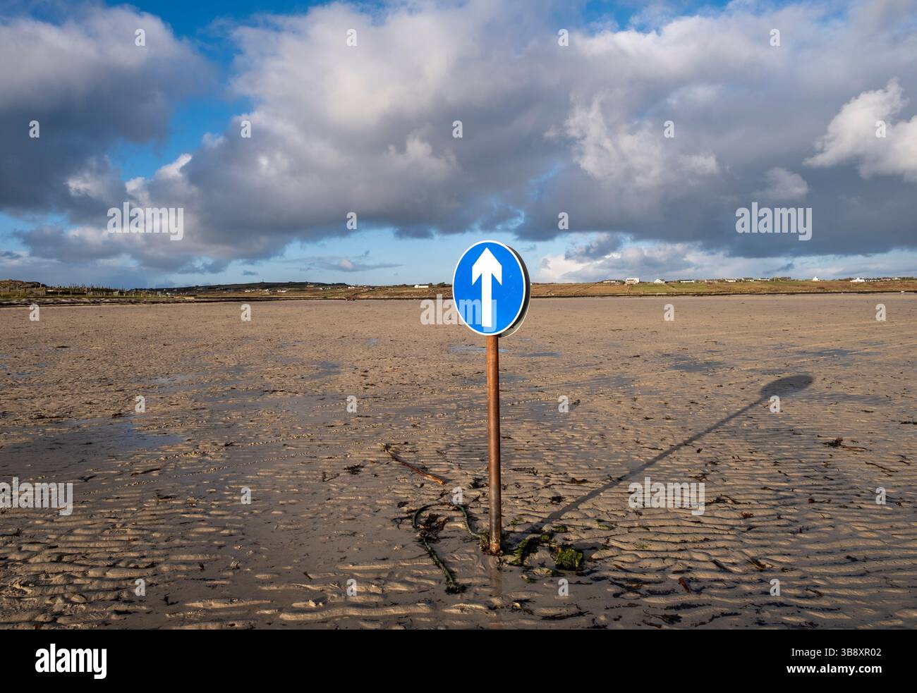 Tidal causeway to Omey Island, Connemara, County Galway, Ireland Stock ...