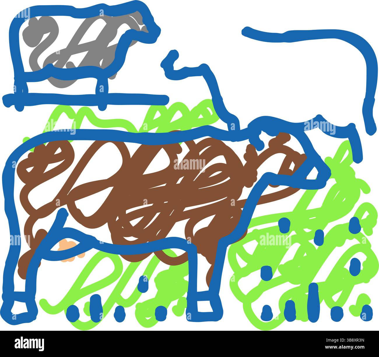 cow farmer icon doodle illustration Stock Vector Image & Art - Alamy