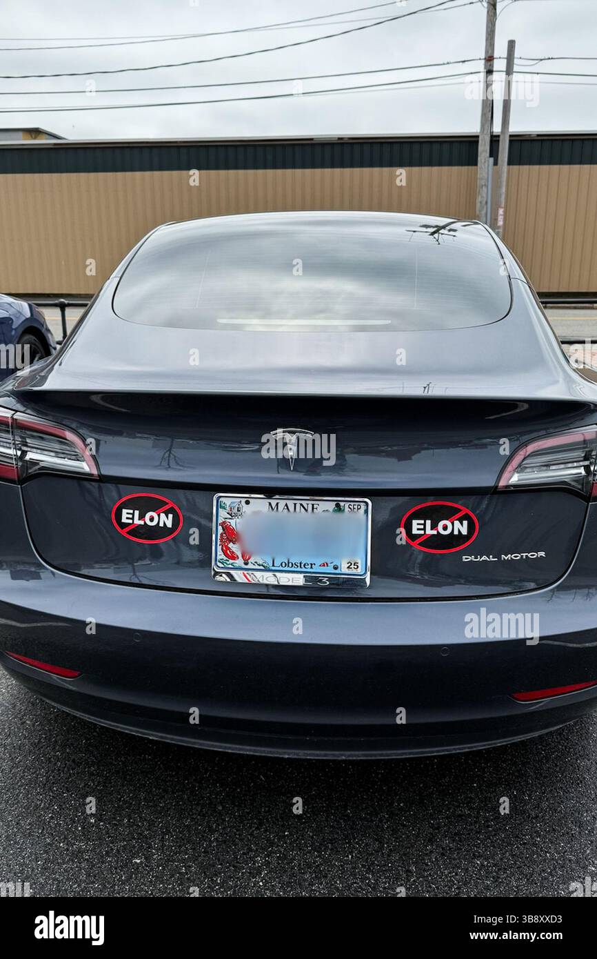 Portland, United States. 02nd May, 2025. A Tesla electric vehicle (EV ...