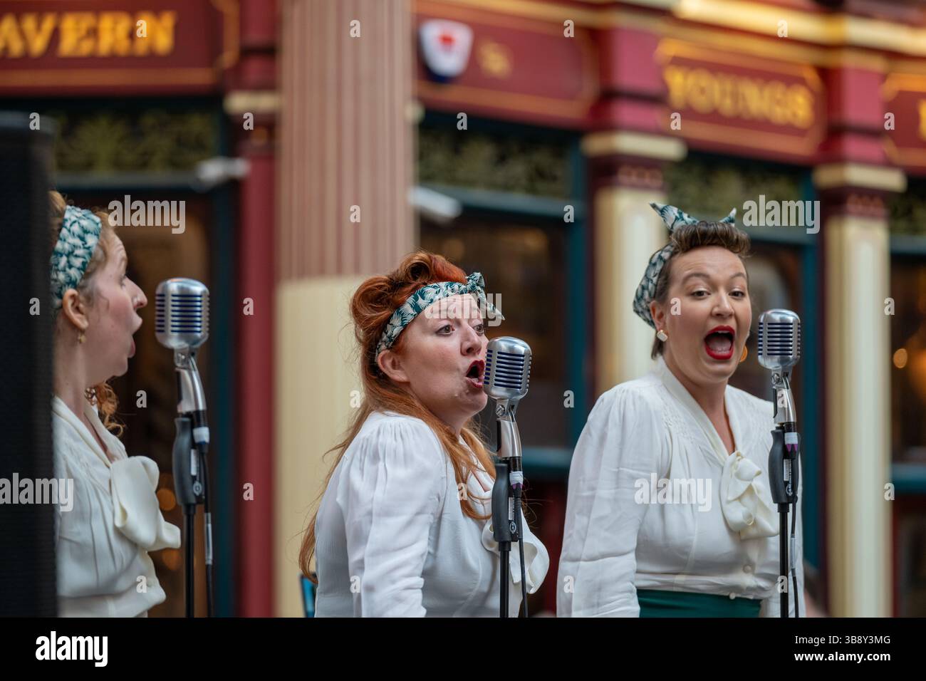 London, UK, 8th May 2025, VE Day 80 celebrations at Leadenhall Market ...