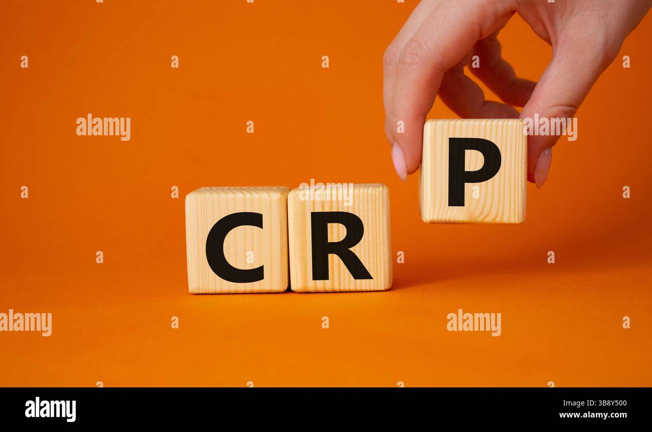 CRP - C-Reactive Protein Test symbol. Wooden cubes with word CRP ...