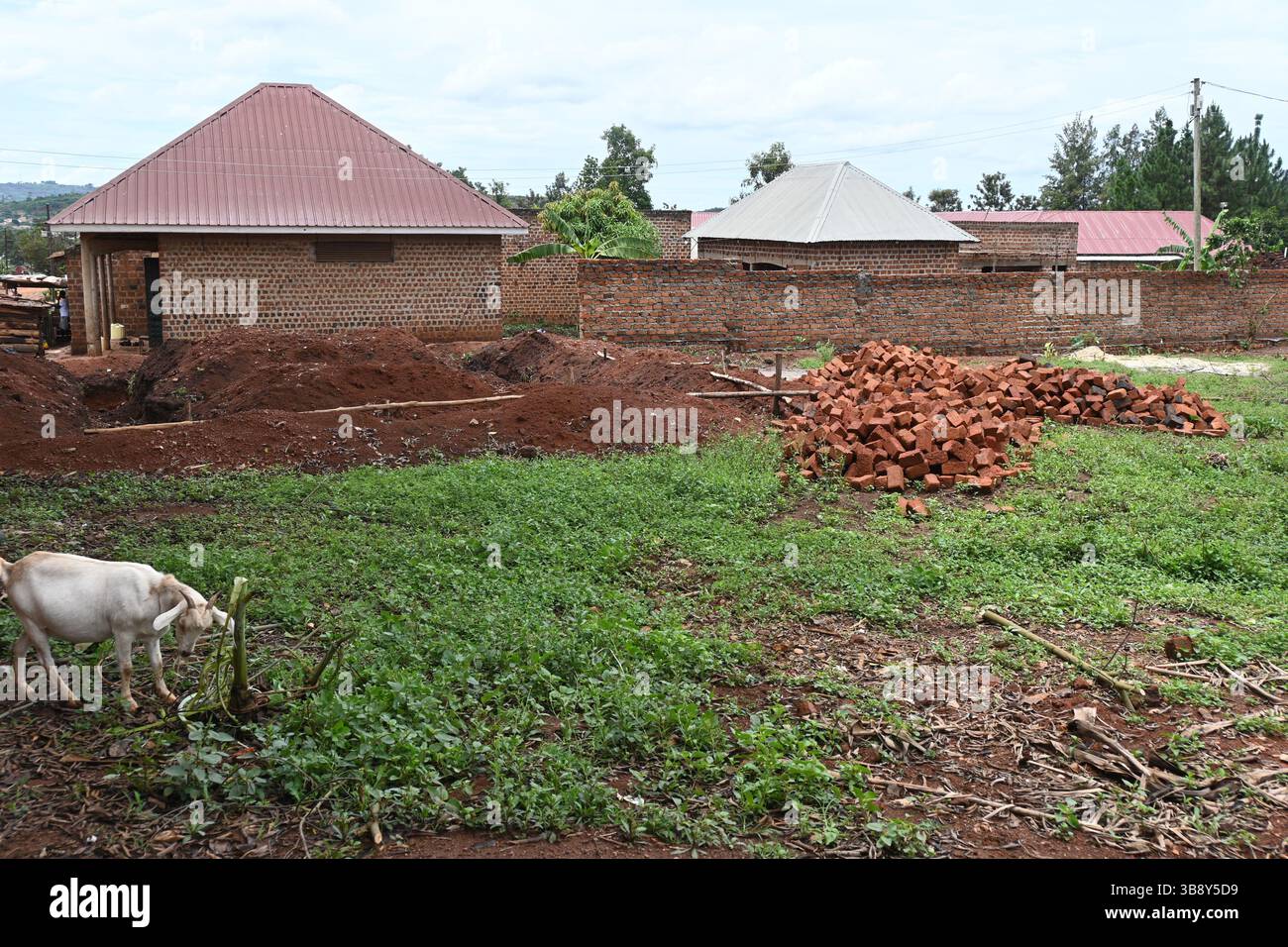 Low cost construction of the school compound in Kampala Stock Photo - Alamy