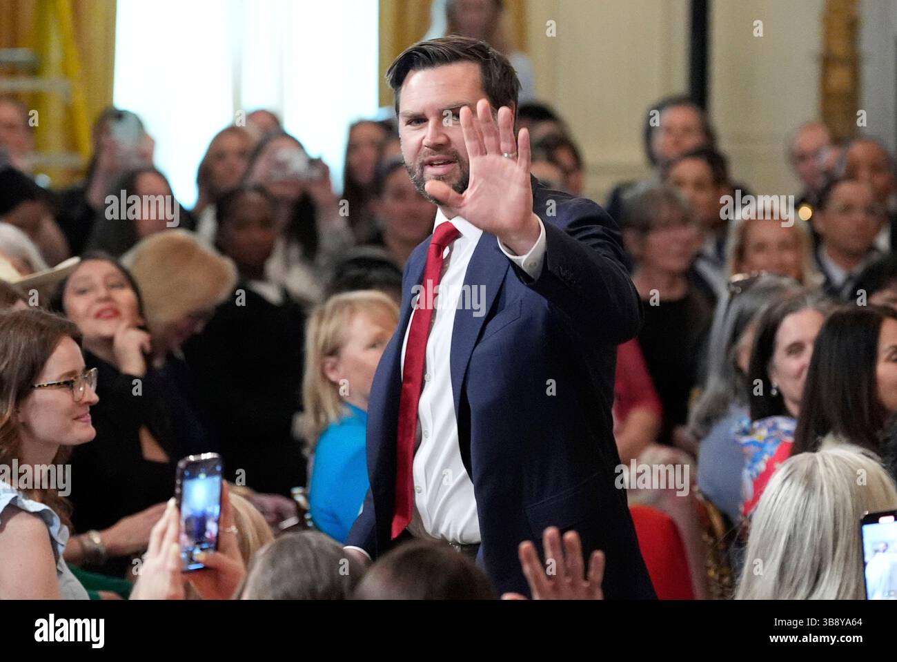 Vice President JD Vance departs attend an event for Military Mothers ...