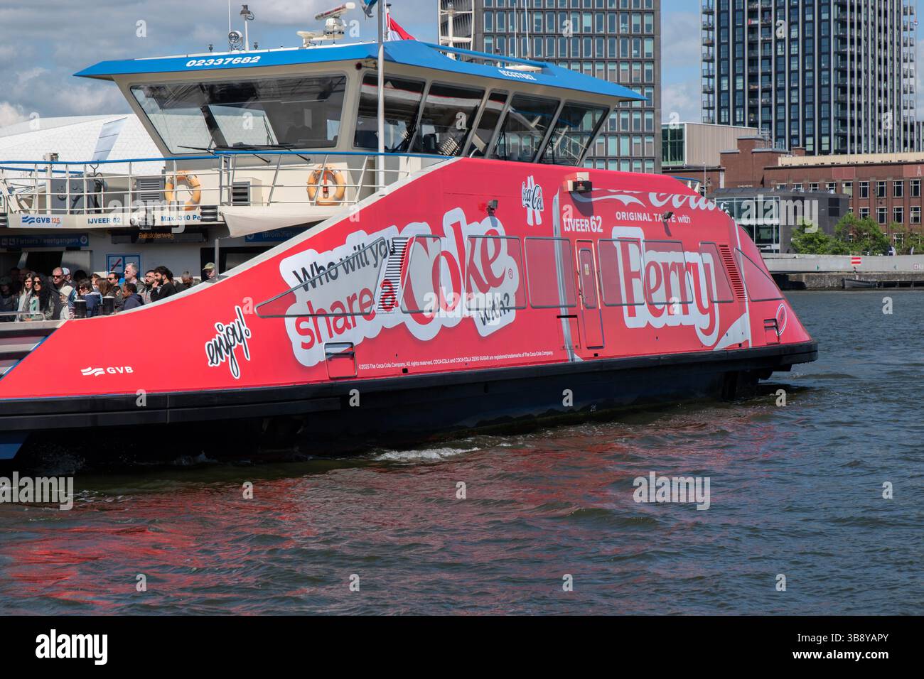 Ferry With A Coca Cola Advertisement At Amsterdam The Netherlands 5-5 ...