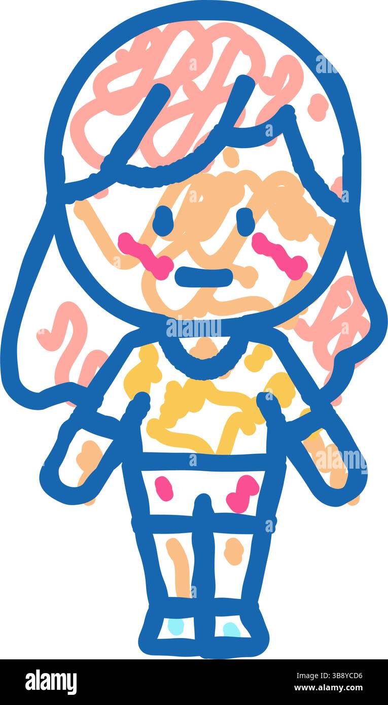 chibi character girl icon doodle illustration Stock Vector Image & Art ...